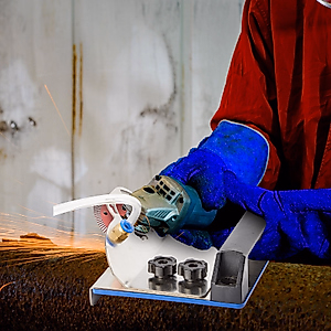 Hicarer Angle Grinder Stand for Tile 45° Chamfer Cutting Tile Chamfering Tool with 3 Saw Blades a Hose Angle Grinder Bracket Grinder Holder Type 100 Angle Grinder Attachment for Ceramic Stone Cutting