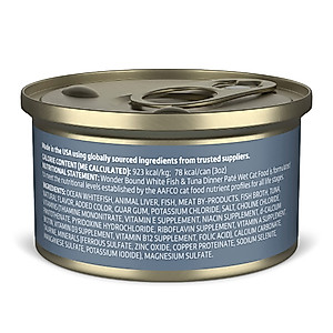 Amazon Brand - Wonder Bound Wet Cat Food, Pate, No Added Grain, (Whitefish & Tuna), 3 ounce (Pack of 24)