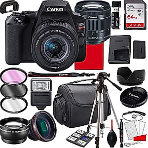 Canon EOS Rebel SL3 DSLR Camera with 18-55mm f/4-5.6 is STM Zoom Lens , 64GB Memory,Case, Tripod and More (28pc Bundle)