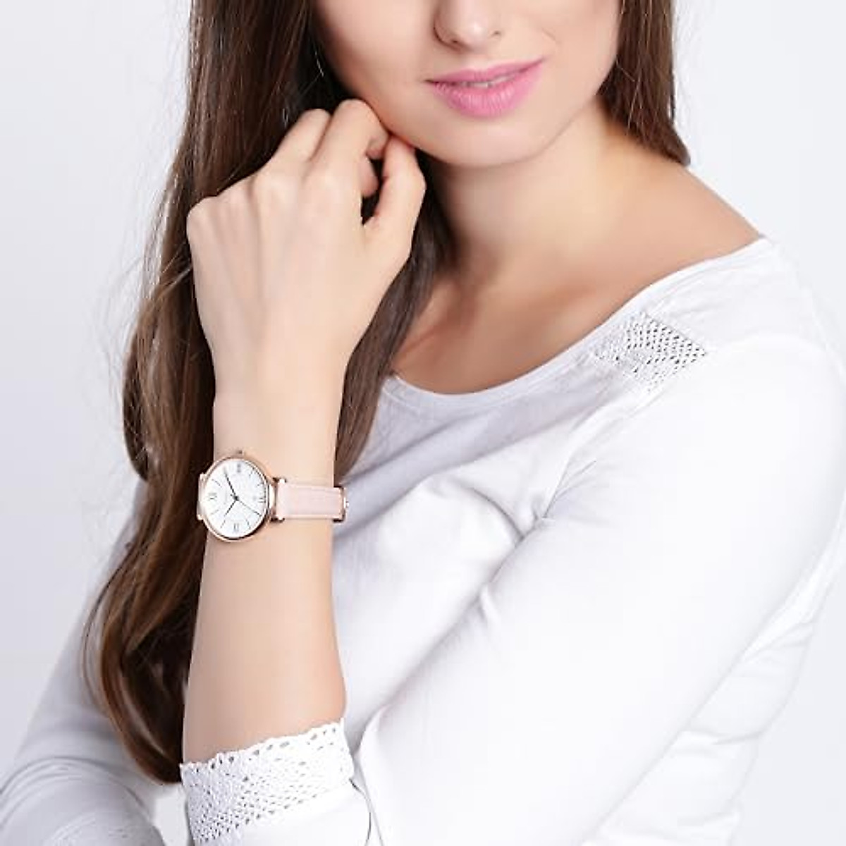 Fossil Women's Jacqueline Quartz Stainless Steel and Leather Watch, Color: Rose Gold, Blush Pink (Model: ES3988)