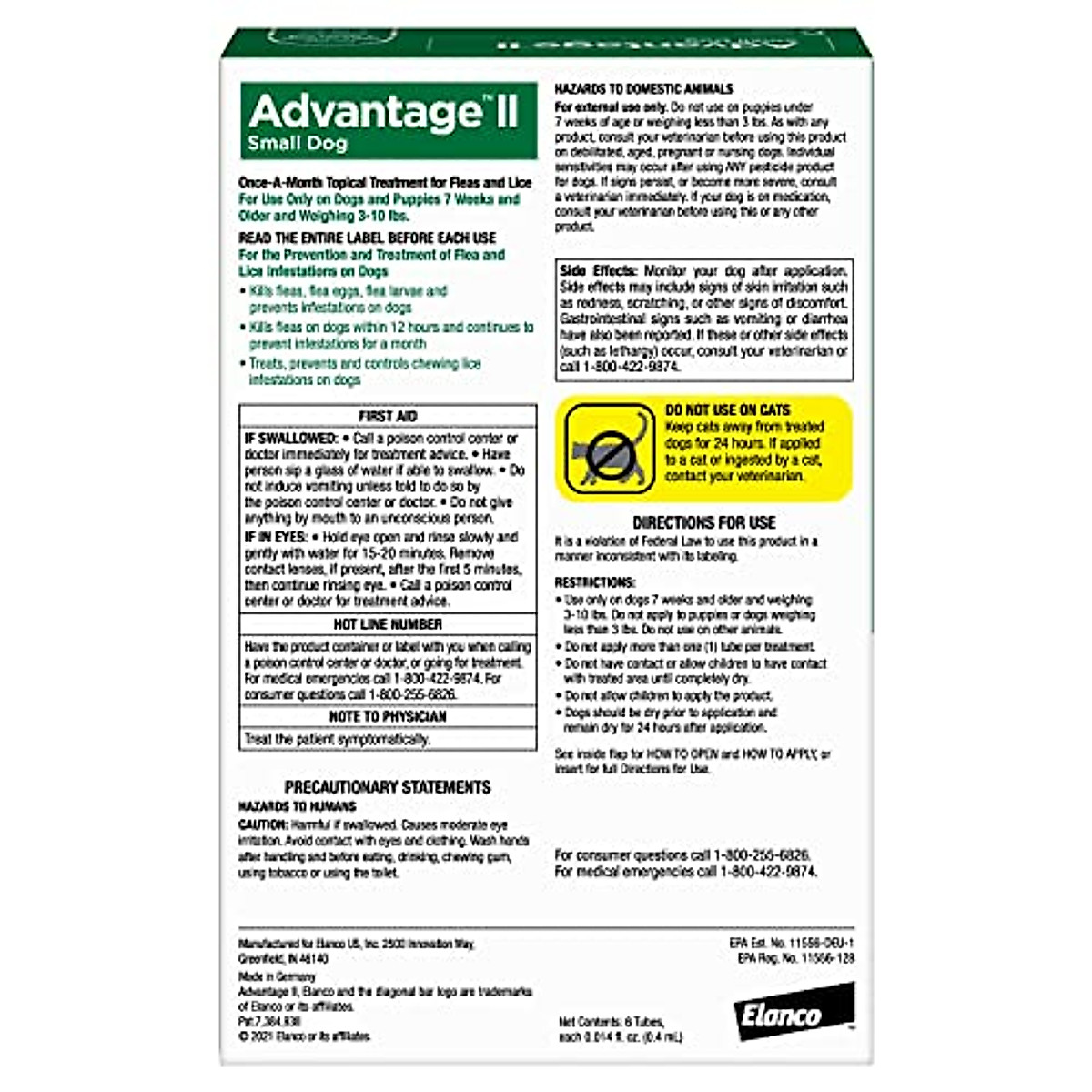 Advantage II Small Dog Vet-Recommended Flea Treatment & Prevention | Dogs 3-10 lbs. | 6-Month Supply