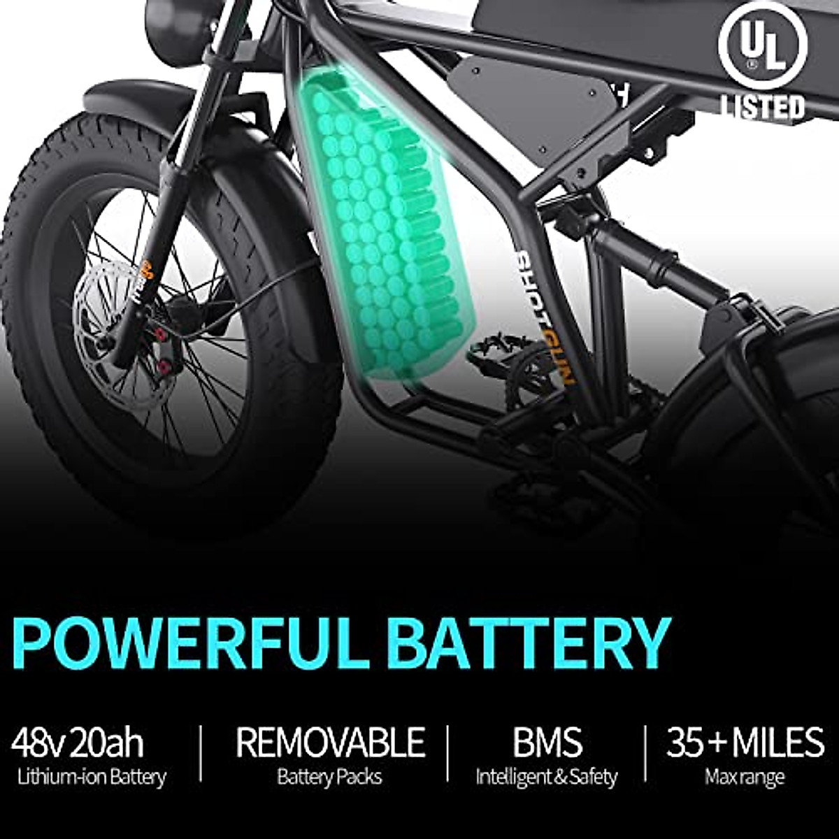 Freego Electric Dirt Bike for Adults, 1400W/48V/22.5Ah, 20x4.0 Fat Tires Ebike Off Road Electric Bicycles with Removable Battery, 34MPH & 45 Miles E-Bike 7-Speed UL Certified