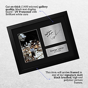 HWC Trading George Lucas Gift USL Framed Signed Printed Autograph Star Wars Gifts Creator Print Photo Picture Display - US Letter Size