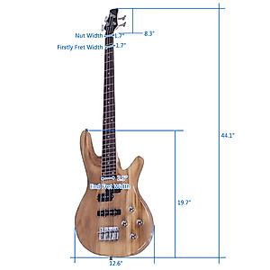 Exquisite Stylish IB Bass Guitar with Power Line and Wrench Tool (Burlywood)