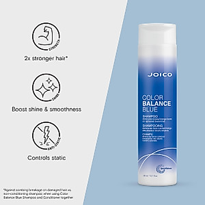 Joico Color Balance Blue Shampoo | For Lightened Brown Hair | Eliminate Brassy Orange Tones | Boost Color Vibrancy & Shine | UV Protection | With Rosehip Oil & Green Tea Extract | 10.1 Fl Oz