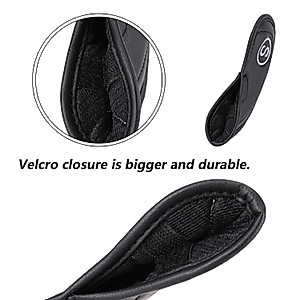 Golf Irons Club Head Covers, Golf 10pcs Set Thick PU Leather Waterproof Head Covers with Number Tag 3-9/A/P/S Fit Most Irons Club (Black)