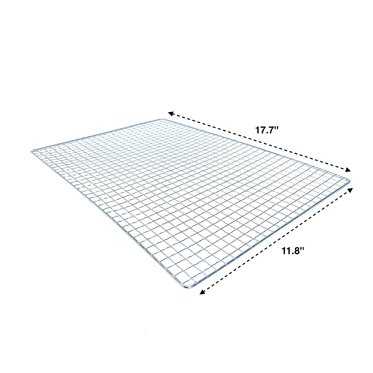 portable campfire barbecue grill wire mesh rack mat grate for stove charcoal, Rectangular, 17.7 inch , Stainless steel color