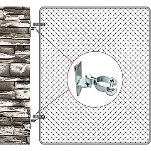 2 Pack 1-3/8 Inch Wall Mount Gate Hinge Metal Hinges Fence Post Chain Link Fence Frame Hinge Outdoor Gate Hardware (Screws Included)