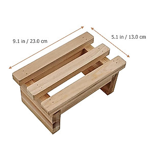 Cabilock Wooden Low Stool Succulent Planter Stand Wood Plant Stool Planter Display Stands Flower Pot Rack Wooden Flower Stand Kids Step Stool Footstool Fishing Stool Child Potted Plant