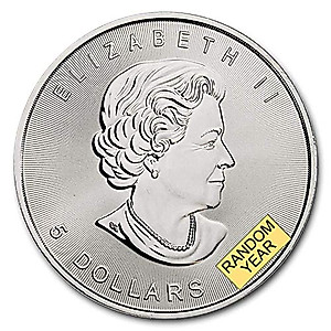 1988 - Present (Random Year) 1 oz Canadian Silver Maple Leaf Coin Brilliant Uncirculated with Certificate of Authenticity $5 BU