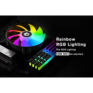 ID-COOLING DK-07i CPU Cooler for LGA1700, 60mm Height Low-Profile CPU Air Cooler with Aluminum Fins, Rainbow RGB Lighting, 120mm PWM Fan, Thermal Compound Included, TDP 125W