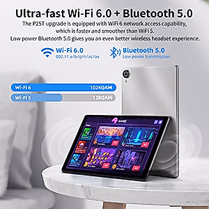 TECLAST Tablet 10 inch Android 12 Tablets, P25T 3GB RAM+64GB ROM(TF 1TB), Wi-Fi 6 Tablet PC, 1.8Ghz 4-core CPU, 2.4G/5G WiFi, 800x1280 FHD IPS, Bluetooth 5.0, Dual Cameras, 6000 mAh, Stereo