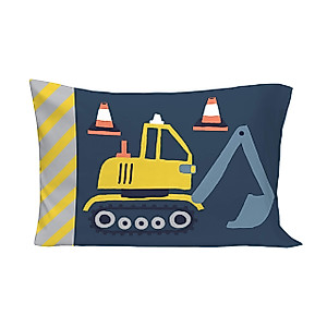 Carter'S Construction Time Toddler Bed Set, Navy, Yellow, Grey, Orange