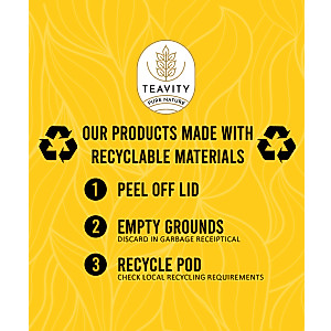 Organic Chai Black Tea Pods for Keurig Naturally Caffeinated by Teavity (12 Tea Pods)