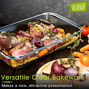 1 Liter Mini (5.5in x 8in) Glass Baking Dish for Oven, Single Serving Glass Pan for Cooking Small Glass Casserole Dish Rectangular Baking Pan Glass Oven Bakeware