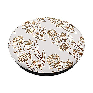 Flowers Floral Beige Terracotta Bohemian Aesthetic Women PopSockets Swappable PopGrip