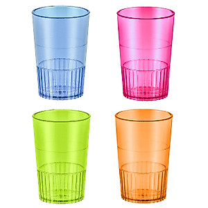zappy 48 1.5 oz Straight Wall Shooter Hard Disposable Plastic Shot Glasses Party Bar Glasses Wedding Cups Wine Glass Cocktail Champagne Martini Neon Party Cups Colored Drinking Glasses Shooter Glass