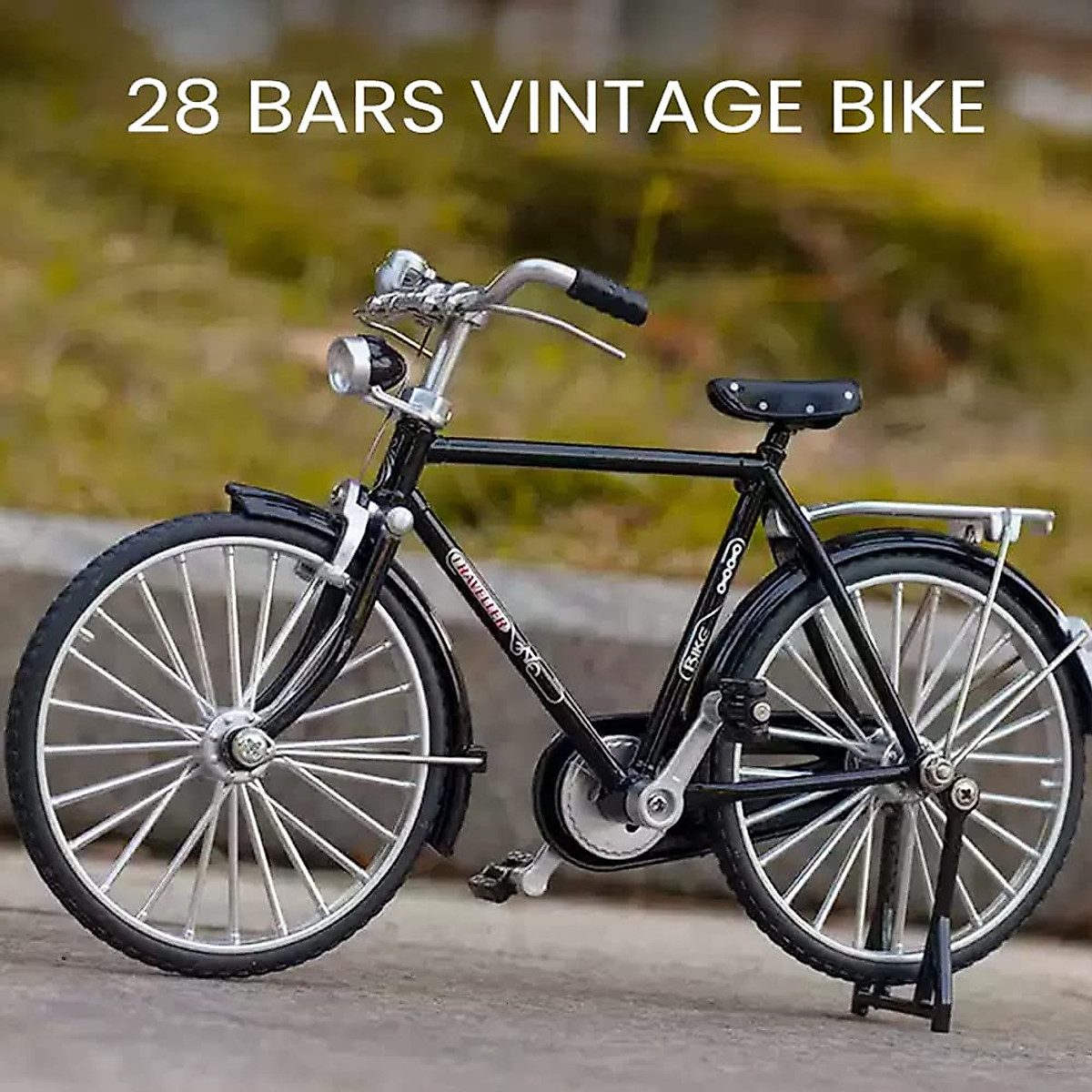 VALINK DIY Bicycled Model kit, Bike Model DIY, Mini Retro Style, Retro Classic Metal Art Bike Model Black