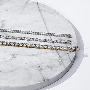 Amazon Collection Platinum Plated Sterling Silver Tennis Bracelet set with Round Cut Infinite Elements Cubic Zirconia (16.77 cttw), 7.25"