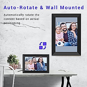 Digital Photo Frame WiFi 10.1 Inch Smart Digital Picture Frame with 1280x800 IPS Touch Screen, Auto-Rotate and Slideshow, Easy Setup to Share Moments Via APP from Anywhere Anytime