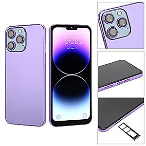 VINGVO Unlocked Smartphone, 2.4G 5G Dual Band WiFi 6.6 Inch HD Screen 7731E Quad Core 3G Dual SIM Mobile Phone for Business (Purple)