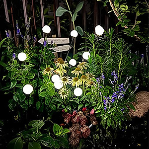 2 PCS Solar Powered Firefly Lights 8 LED Starburst Swaying Lights Swaying When Wind Blows IP65 Waterproof Decorative Solar Starburst Swaying Garden Lights for Yard Patio Pathway (Warm)