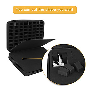 Brappo Miniature Storage Carrying Figure Case -Figurine Minature Carrying Case,Compatible with Warhammer 40k, Dungeons & Dragons and More.With 64 Slot Sponge and Pre-Cut Customizable Space Sponge.