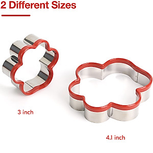 2Pcs Dog Paw Cookie Cutters, Dog Cookie Cutters, Dog Treats Cookie Cutter, Homemade Dog Biscuit Treats Cutters, Coated with Soft PVC for Protection, 4.1" 3''