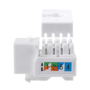 TENINYU 10-Pack RJ45 Keystone Jack Module Connector 568A/568B, Keystone Adapter Compatible Cat 6/5e/5 Connector,Cat6 Keystone Jack,RJ45 Female Connector,White