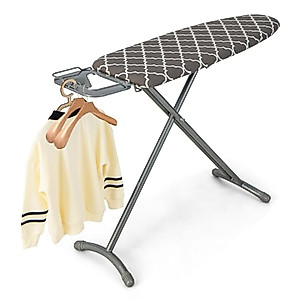 44 x 14 Inch Ironing Board Cover and Pad Extra Thick Heavy Duty Padded with Iron Rest Extra Cotton Cover (Gray)