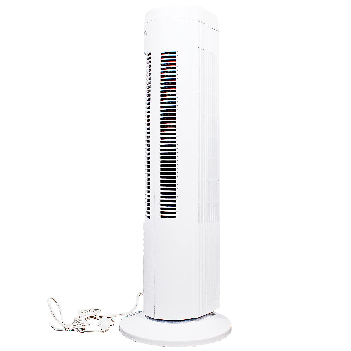Mainstay FZ10-19MW 28 Inch 3 Speed Compact Oscillating Tower Fan with Auto Shutoff, White (Renewed) (White)