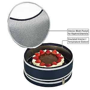 Picnic at Ascot Original Pie and Cake Carrier 12" Diameter- Designed & Quality Approved in the USA