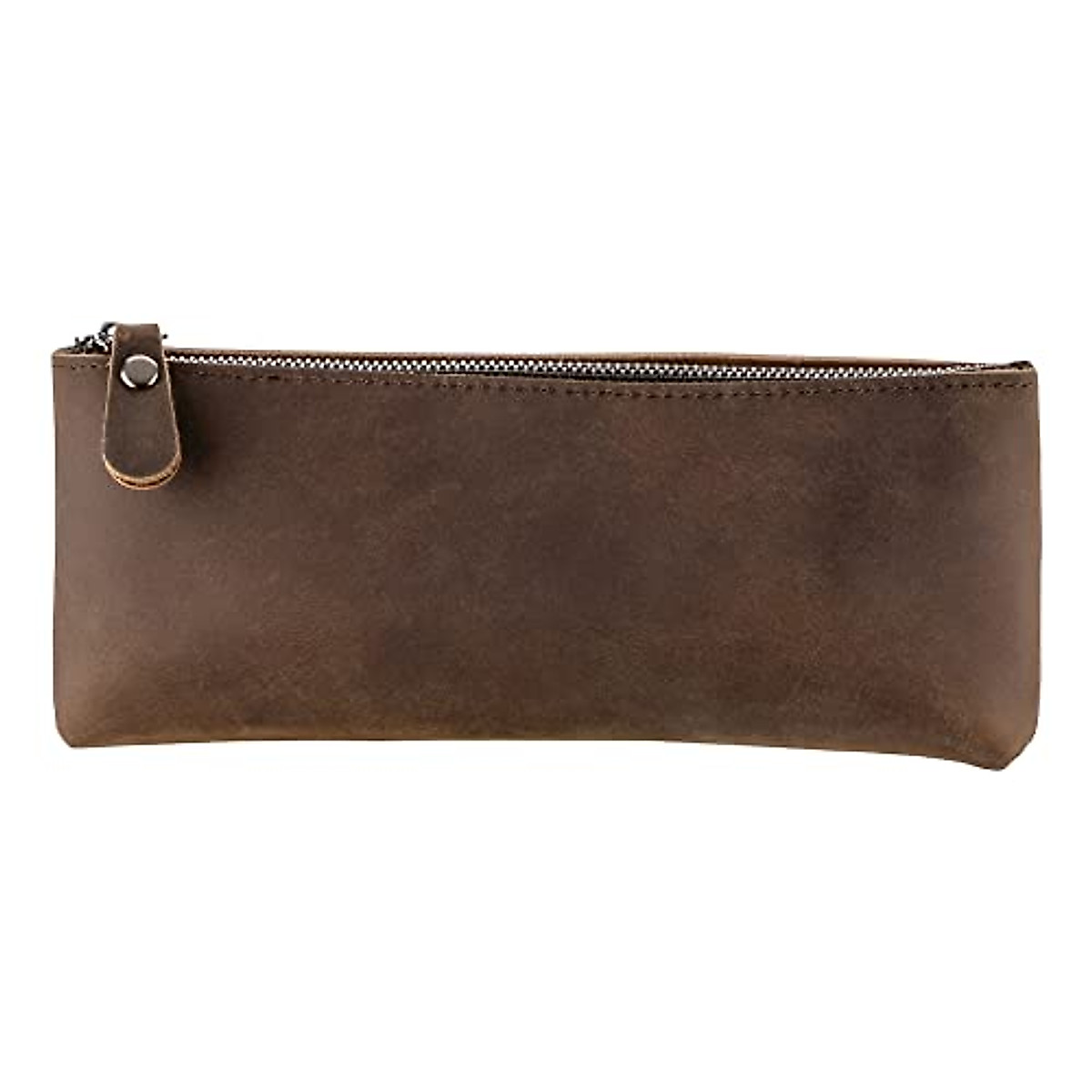 Leather Pencil Case for Adults - 100% Genuine leather pen case with zipper. A luxury gift ideal for professionals, artists, insulin, tampon / period items or small makeup bag for purse