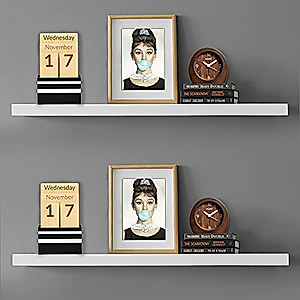 RANK 9.25" Deep White Floating Shelves 2 Pack, Wall Shelf Display Floating Shelf, 36" L