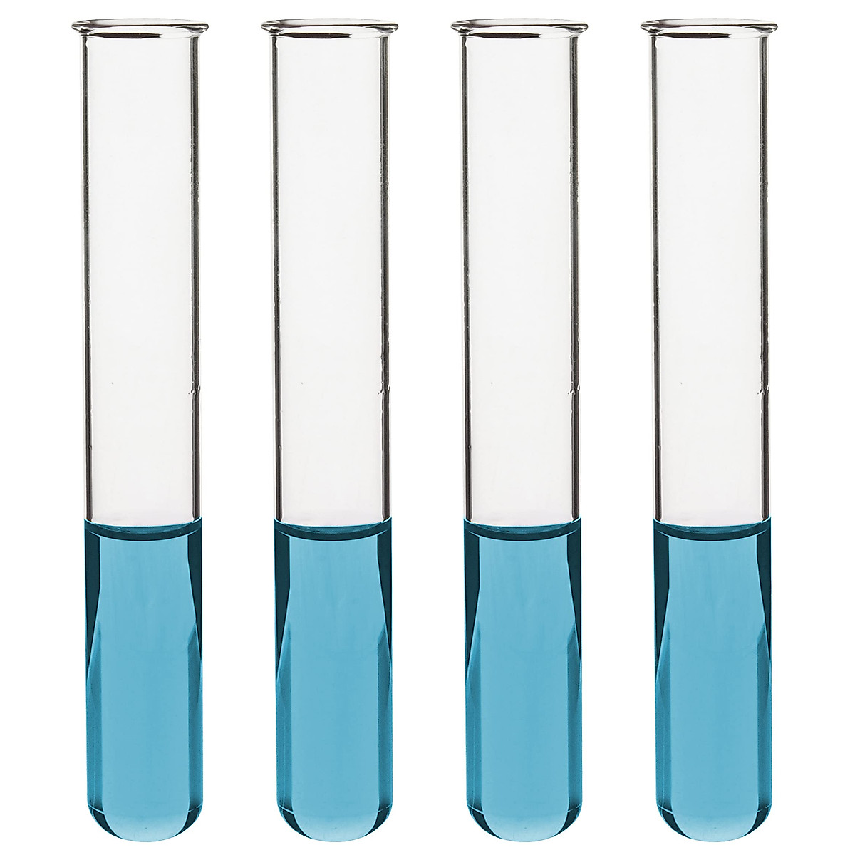 EISCO 48PK Test Tubes, 12ml - Borosilicate 3.3 Glass - 1.2mm Thick Walls, Beaded Rim - Superior Heat & Chemical Durability - 4" Tall, 0.6" Diameter - Fire Polished Ends