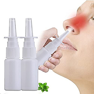 20ML White Empty Plastic Nasal Spray Bottles Pump Sprayer Mist Nose Spray Refillable Bottle For Saline Water Wash Applications Pack of 5