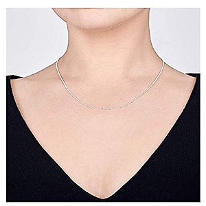Adabele 1pc Authentic 925 Sterling Silver 1.0mm Dainty Cute Ball Link Chain Necklace 16 Inch for Men Women Made In Italy Hypoallergenic Nickel Free SS130-16