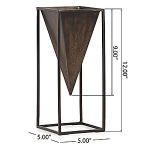 Christopher Knight Home Cedarville VASE DECOR, Small, Aged Brass + Black