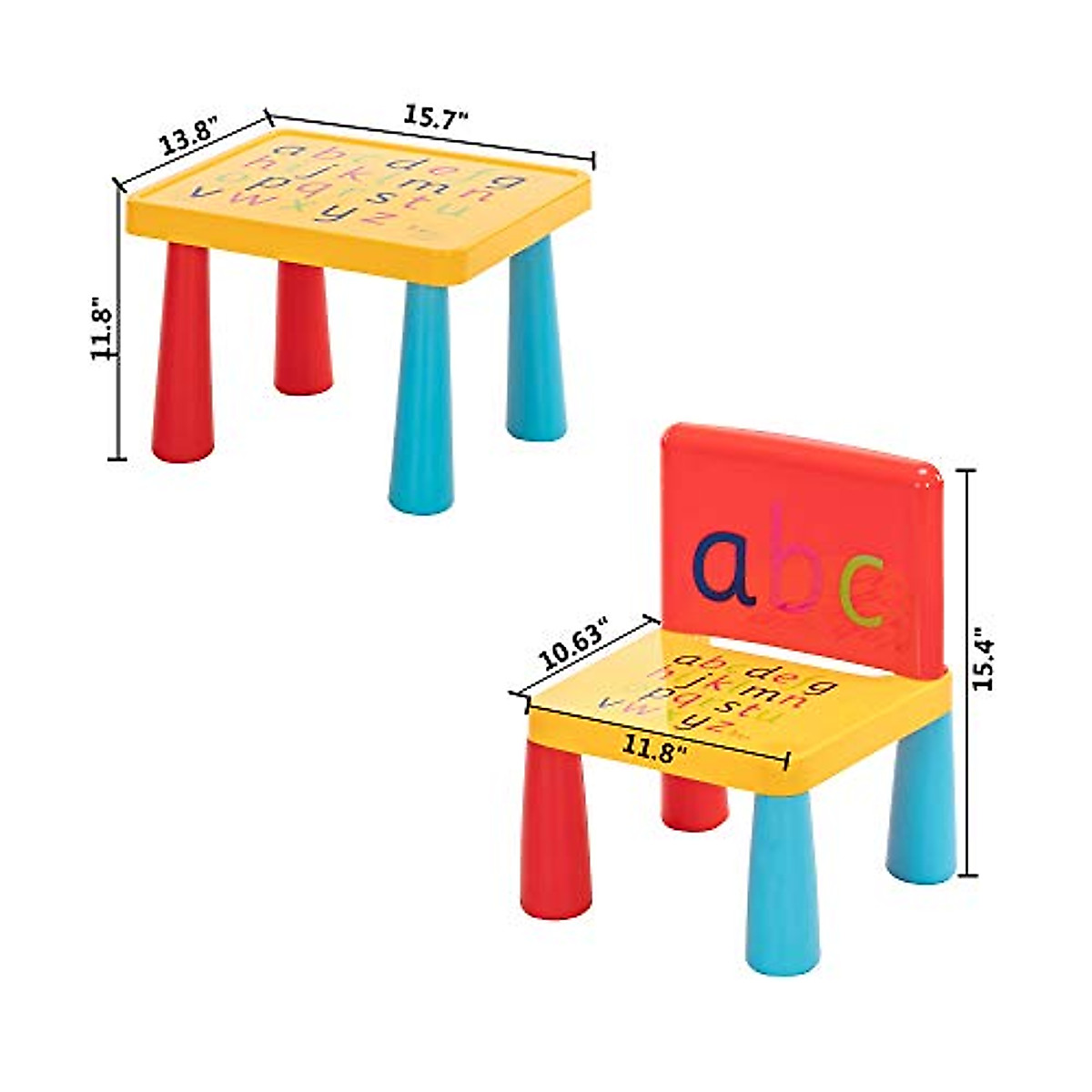 Ochine Kids Table and Chair Set Kids Study Table and Chair Set Detachable Toddler Table and Chair Set Plastic Children Activity Table for Reading, Drawing, Snack Time, Arts Crafts, Playroom, etc