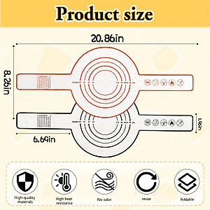 WHTAOMILI 2Pcs Silicone Baking Mat For Dutch Oven, Long Silicone Bread Sling Non-Stick Oven Liner Mat, Silicone Pastry Mat for Baking Mat Set For Dough Pizza Cookies Transfer and Baking（Red&Black)