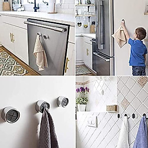 NNEWSP 8Pcs Kitchen Towel Hooks,Round Self Adhesive Wall Hanger，Towel Holder for Bathroom, Kitchen and Home, Cabinet, Garage
