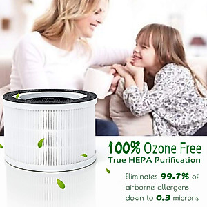 Flintar True HEPA Replacement Filter, Compatible with Afloia Fillo and MOOKA Allo Air Purifier, 3-in-1 Pre-filter, H13 True HEPA and Activated Carbon Filtration, 2-Pack