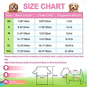 Dog Clothes for Small Dogs Boy Girl, Dog Pajamas Tiny Chihuahua Yorkie Spring Summer Shirt, Cute Puppy Outfit Pjs Jumpsuit Cat Onesie Apparel Pet Clothes