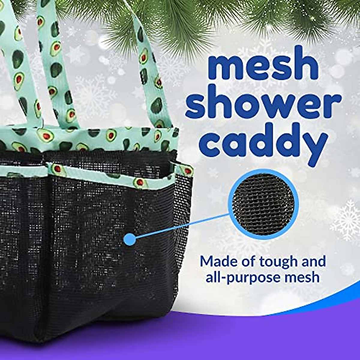 Mesh Shower Caddy, High Capacity Nylon Beach Bag, Sustainable and Quick-Dry Toiletry Bag, Portable and Light Quick Dry Bath Organizer Dorm Essential (Avocado) - Parrishoot