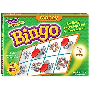 Trend Enterprises: Money Bingo Game, Exciting Way for Everyone to Learn, Play 6 Different Ways, Great for Classrooms and at Home, 3 to 36 Players, for Ages 5 and Up