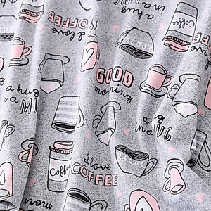 QUCH Womens Pajama Sets Plus Size Sleepwear Tops with Capri Pants Cotton Pajamas Set for Women Soft Comfy Cute Pj Sets Gray Cup 3XL