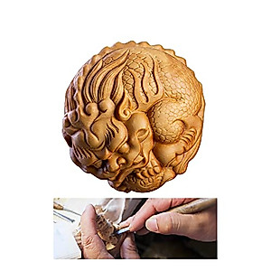 KIOP Dragon Amulet Good Luck Feng Shui Mascot Housewarming Home Decoration Wooden Zen Decoration Carved Dragon Totem