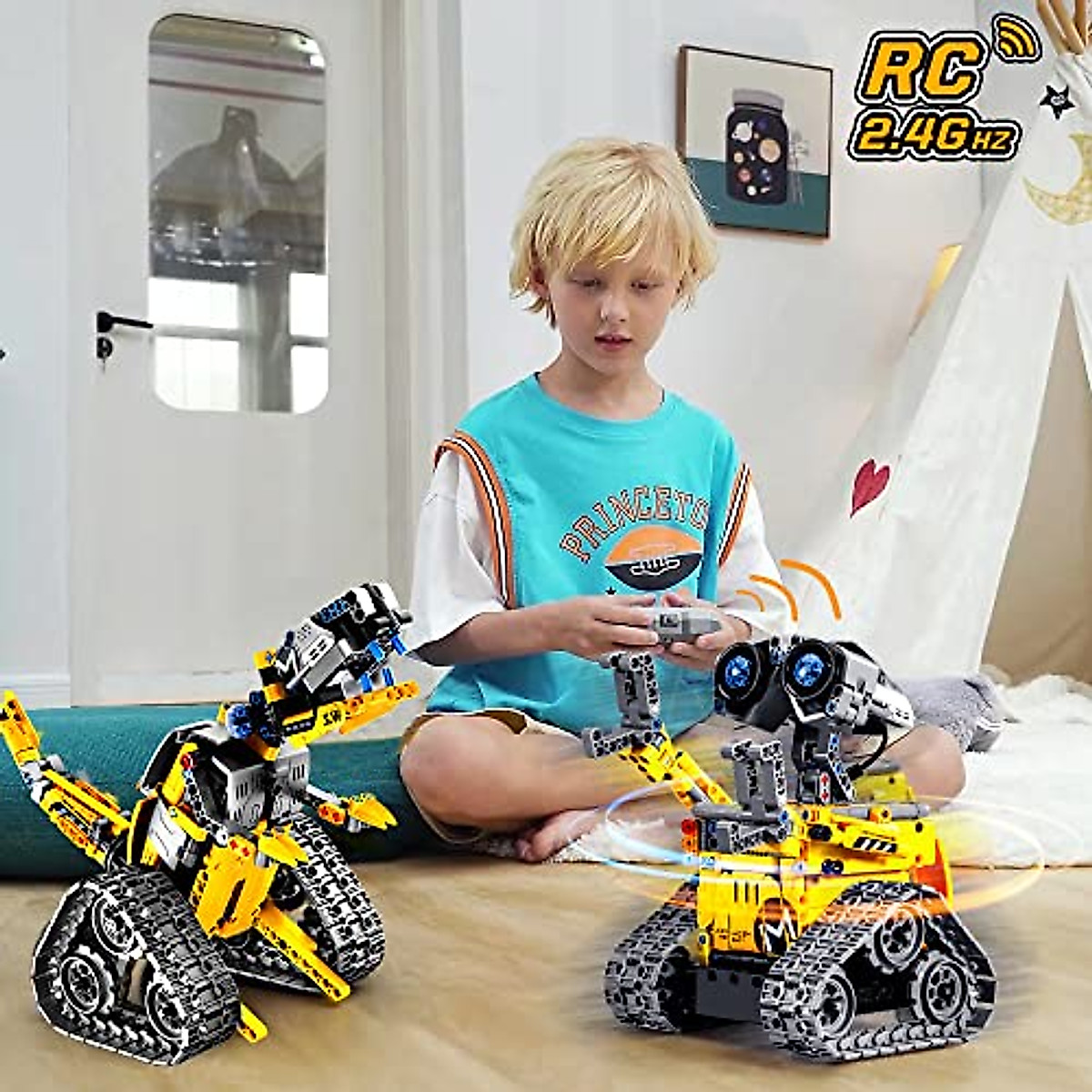 HOGOKIDS Robot Building Toys for Kids - 3 in 1 Remote & APP Controlled Building Set | RC Wall Robot/Engineer Robot/Mech Dinosaur STEM Toys Gift for Boys Girls Age 6 7 8 9 10 11 12+ Year Old (520 Pcs)