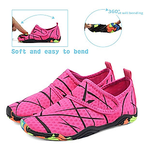 Boys & Girls Water Shoes Kids Lightweight Comfort Sole Easy Walking Athletic Slip on Aqua Sock(Toddler/Little Kid/Big Kid) U1ELJSX003-Pink-31