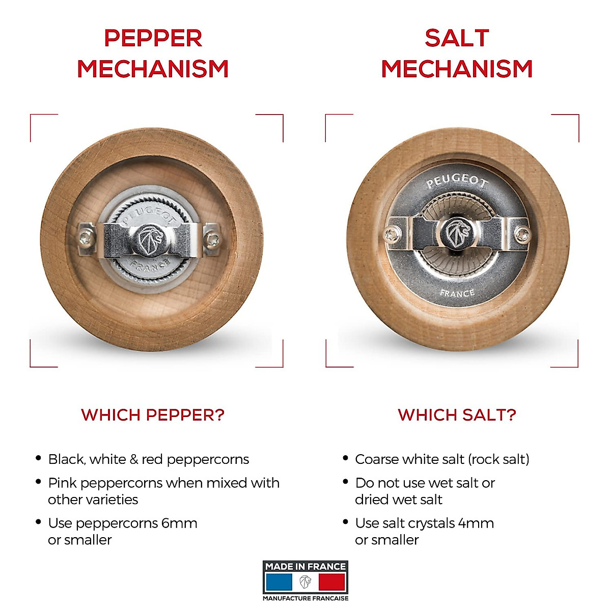 Peugeot Bistro Antique gift box, Distressed Beechwood 4 inch Salt Mill